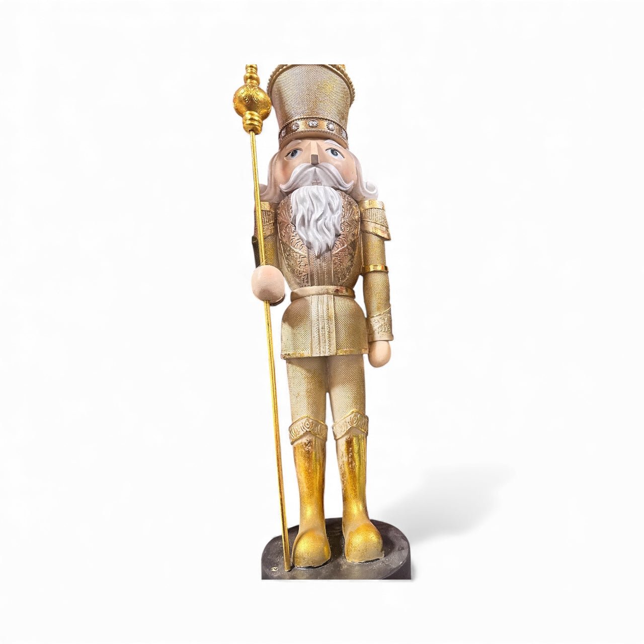 Nutcracker Gold with White Beard – Custom Prop Rentals
